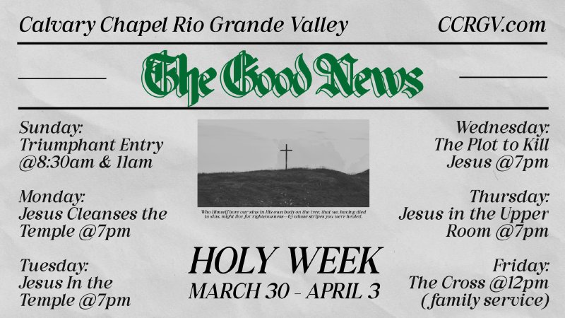 Holy Week 2026 - Thursday - The Last Supper | Calvary Chapel Rio Grande ...