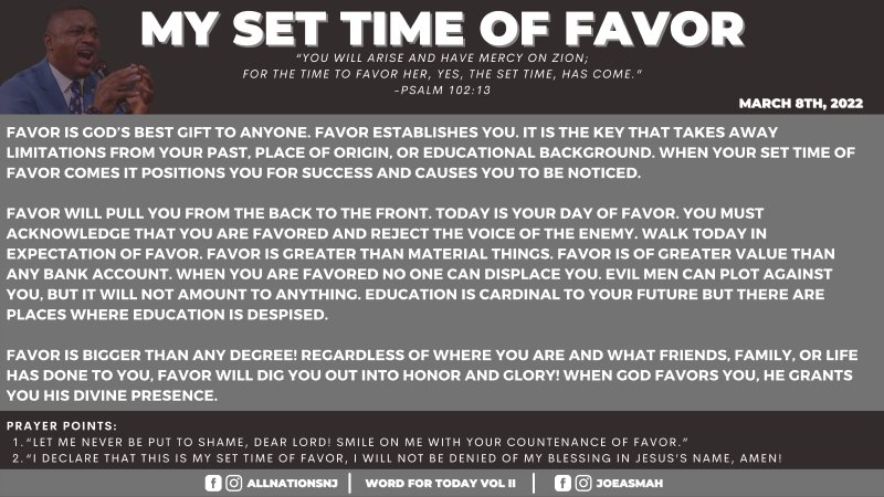 My Set Time of Favor | All Nations Church NJ
