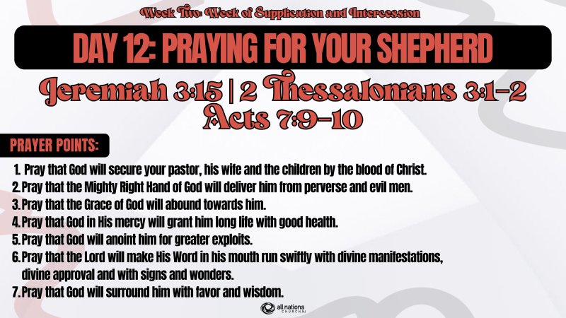 Day 12: Praying For Your Shepherd | All Nations Church NJ
