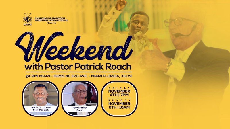 Weekend with Pastor Roach | Christian Restoration Ministries ...