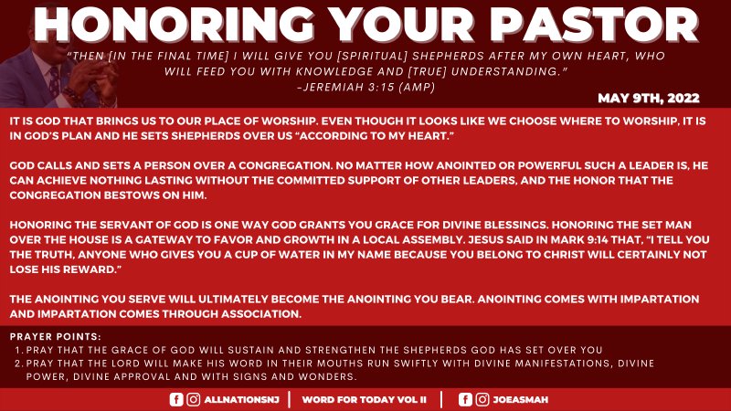 Honoring your Pastor | All Nations Church NJ
