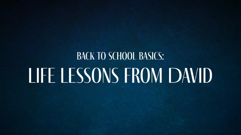Back To School Basics: Life Lessons From David | First-Centenary United ...