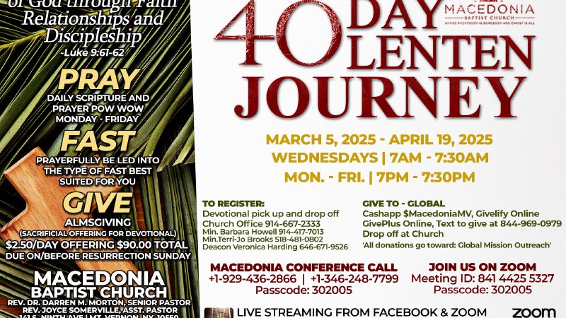 40 Day Lenten Devotional Series 2025 - March 6, 2025 | Macedonia ...