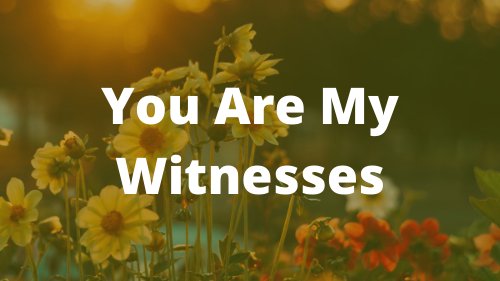 You Are My Witnesses | Trinidad Christian Center