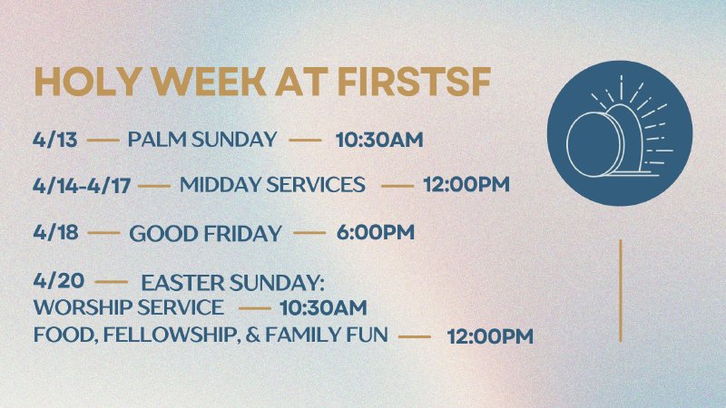 Holy Week Midday Service | Wednesday | FirstSF