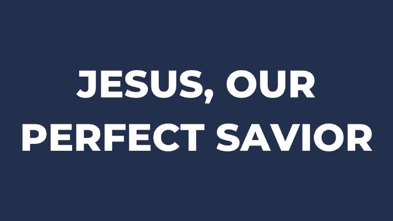 Jesus, Our Perfect Savior | Grace Bible Church Paris