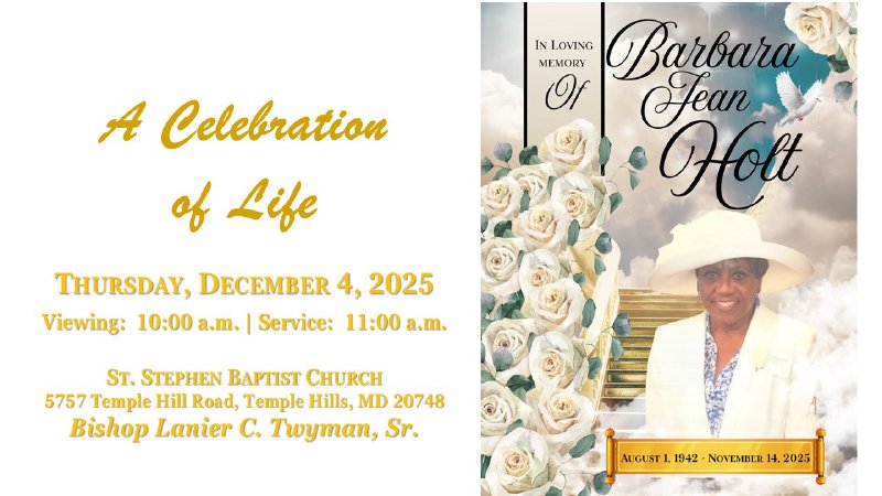 Celebration of Life: Sister Barbara Holt | St Stephen Baptist Church - MD