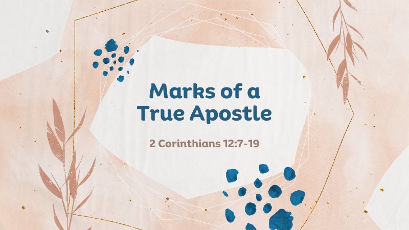 Marks of a True Apostle | Erb Mennonite Church