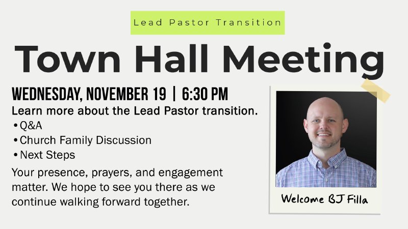 Town Hall Meeting | Lead Pastor Transition | SunRise Church