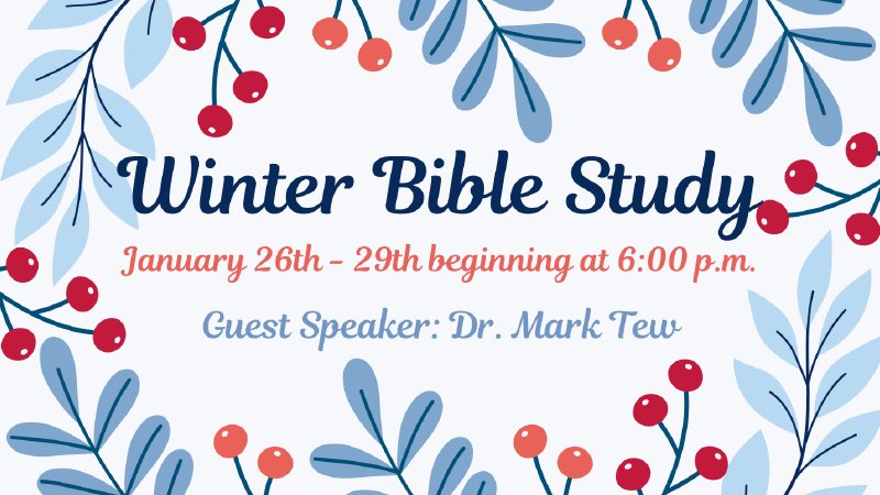 Winter Bible Study 2025- Day 1 | Siloam Baptist Church