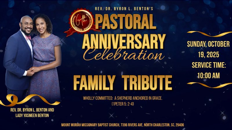 The Benton Family Tribute to Dr. Byron L. Benton, 6th Pastoral ...