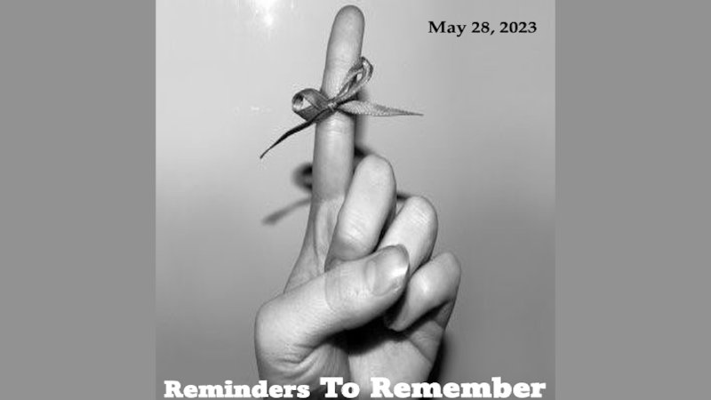 Reminders to Remember (SERMON) | Gibbsville Church