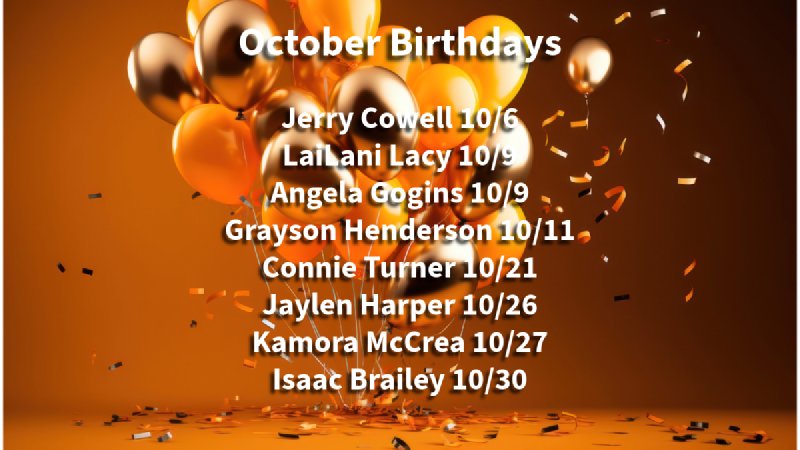 October Birthdays | Kingdom of God Empowerment Center