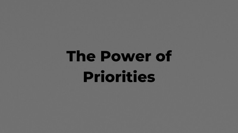 The Power of Priorities | Wellspring Worship Center