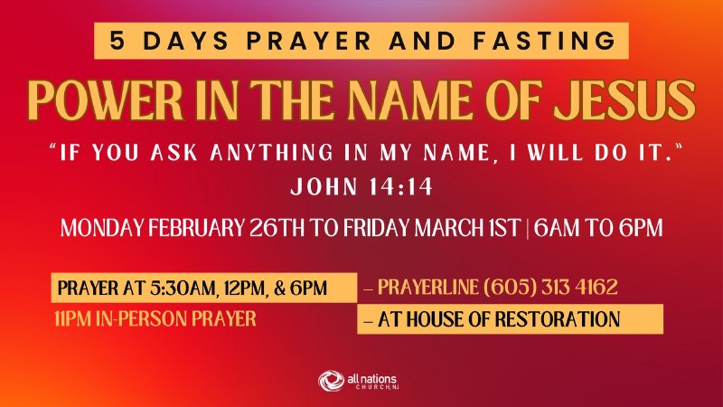 5 Days Prayer & Fasting (March 2024) | All Nations Church NJ
