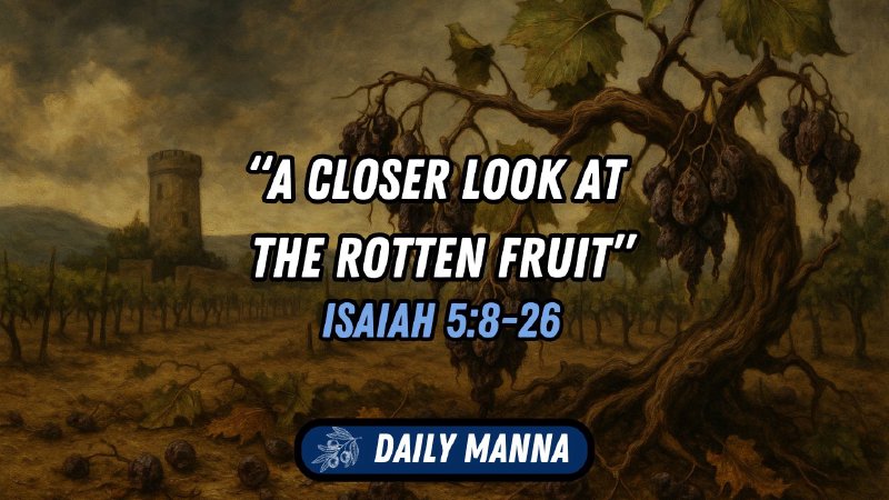 “A Closer Look at the Rotten Fruit" (Isaiah 5:8-26) - Daily Manna - 09 ...