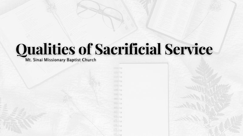 Qualities Of Sacrificial Service! : Deacon & Deaconess Annual Day. | Mt ...