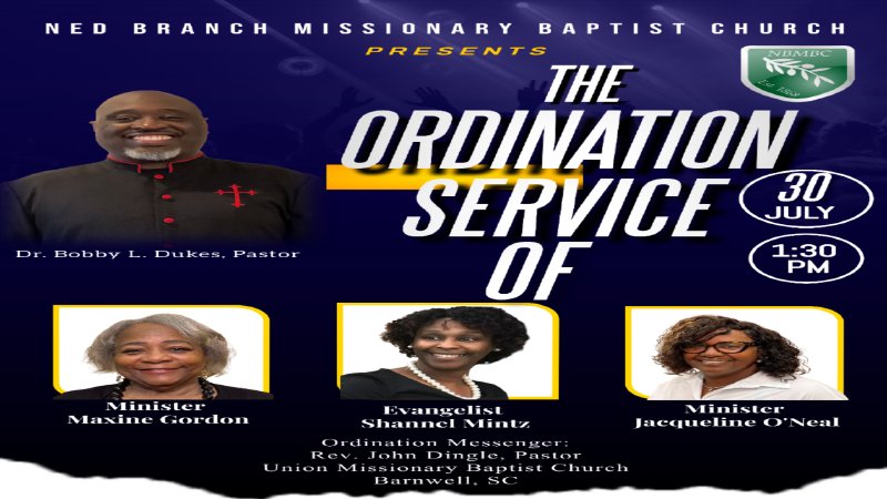 Ordination Service | NED BRANCH MISSIONARY BAPTIST CHURCH