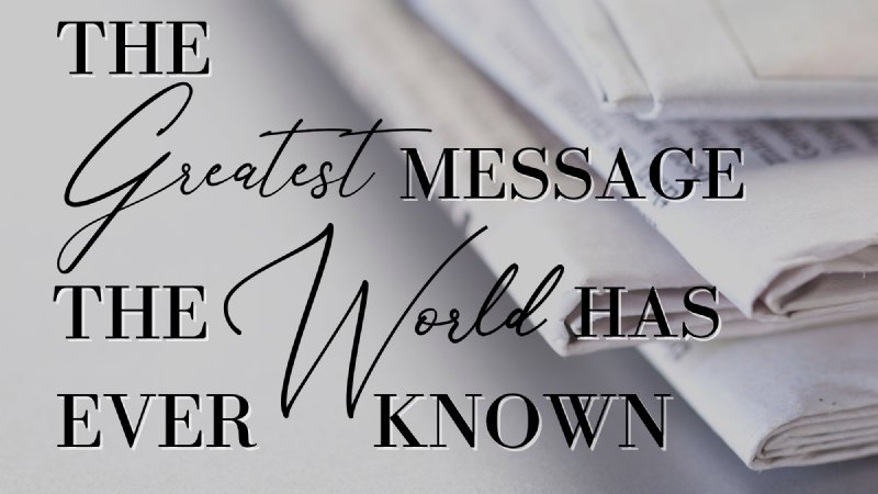 “The Greatest Message the World Has Ever Known” Pastor Nathaniel Urshan ...