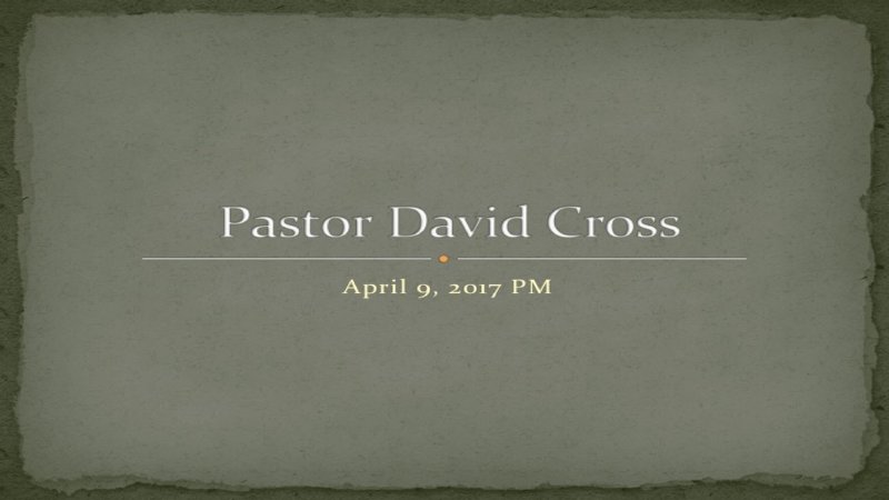 Pastor David Cross | First Assembly Memphis