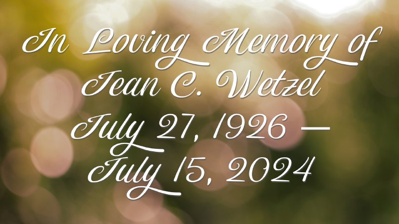 Jean C. Wetzel Funeral | West Lawn United Methodist Church