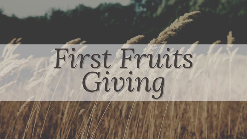 First Fruits Giving | New Wine Church