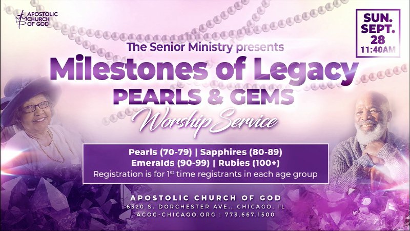Milestones of Legacy: Pearls & Gems Service 2025 | Apostolic Church of God