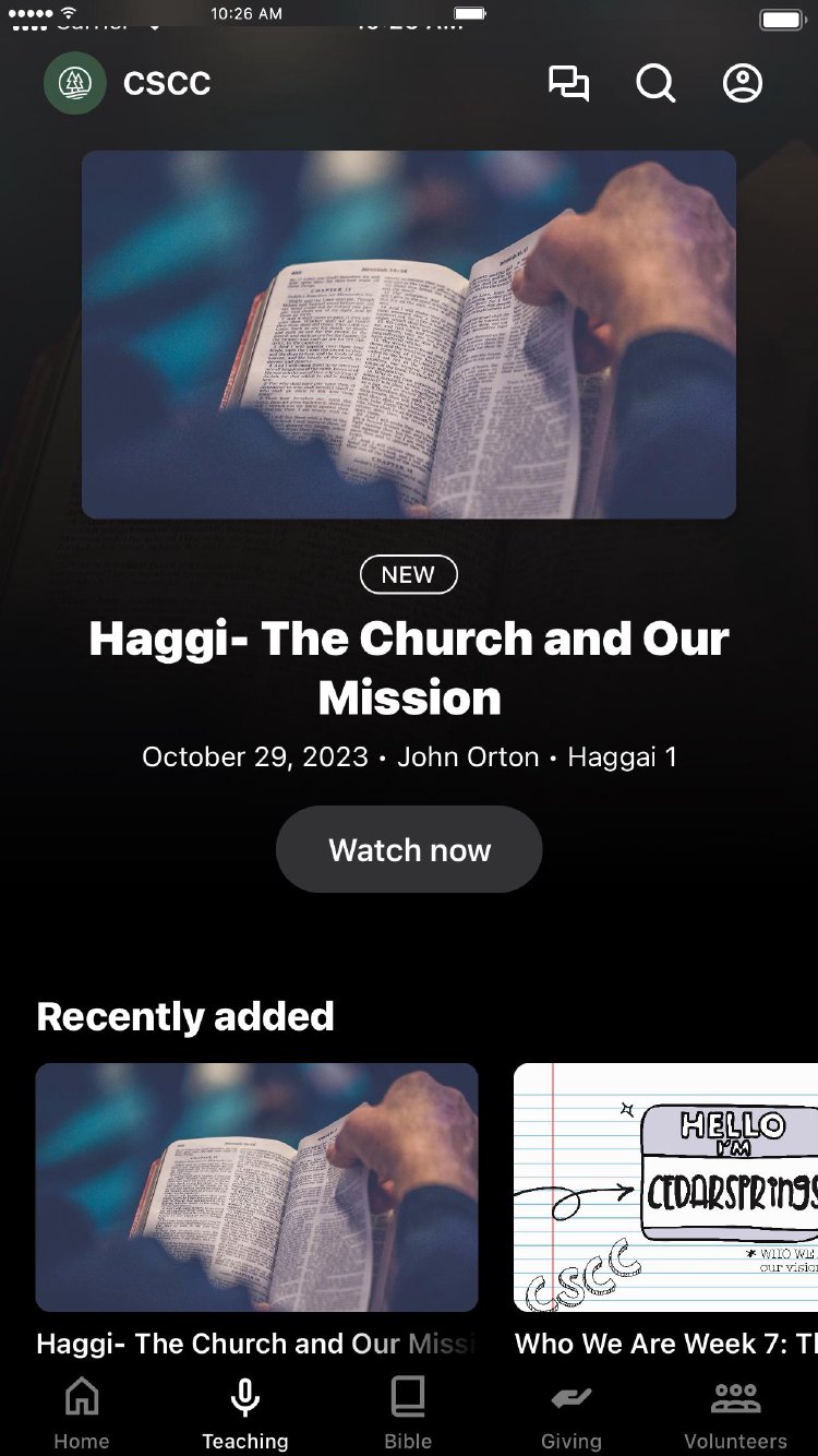 CSCC App - Cedar Springs Community Church