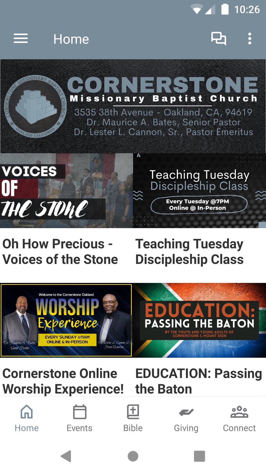 App - Cornerstone Missionary Baptist Church