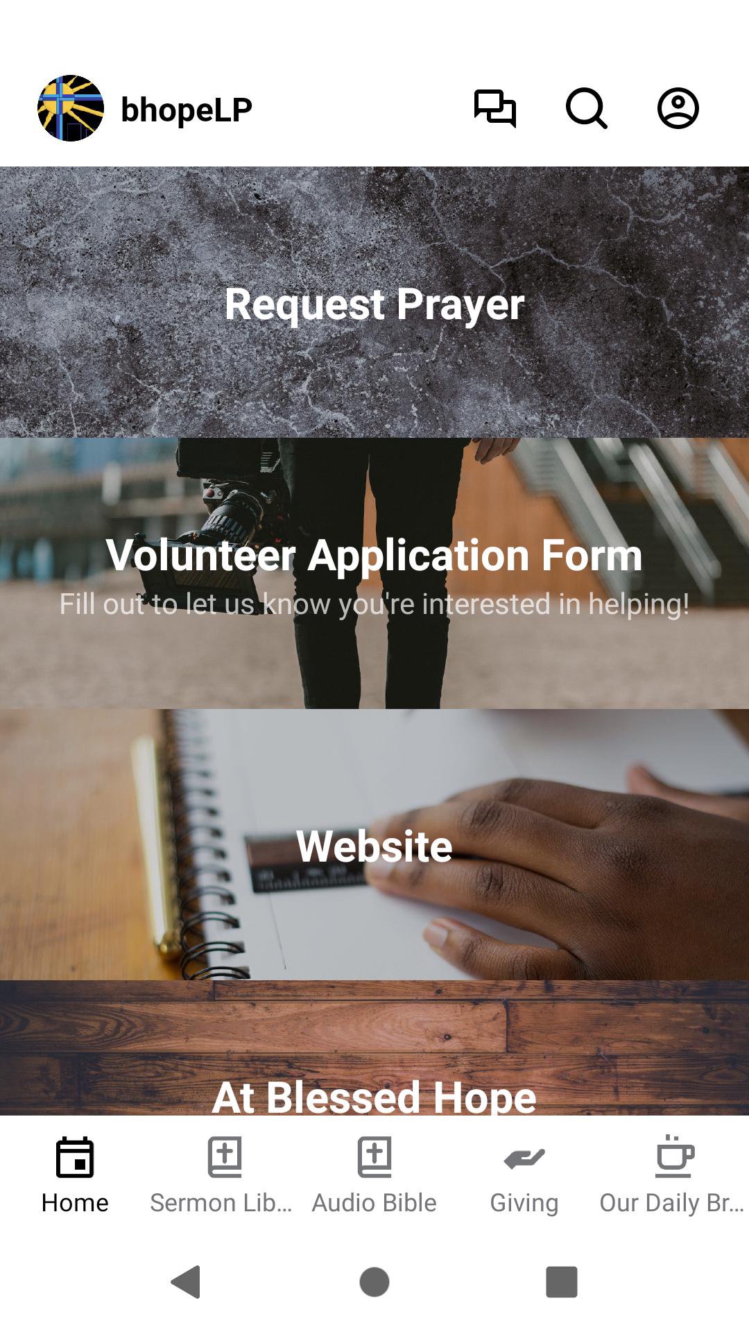 App - Blessed Hope Christian Church