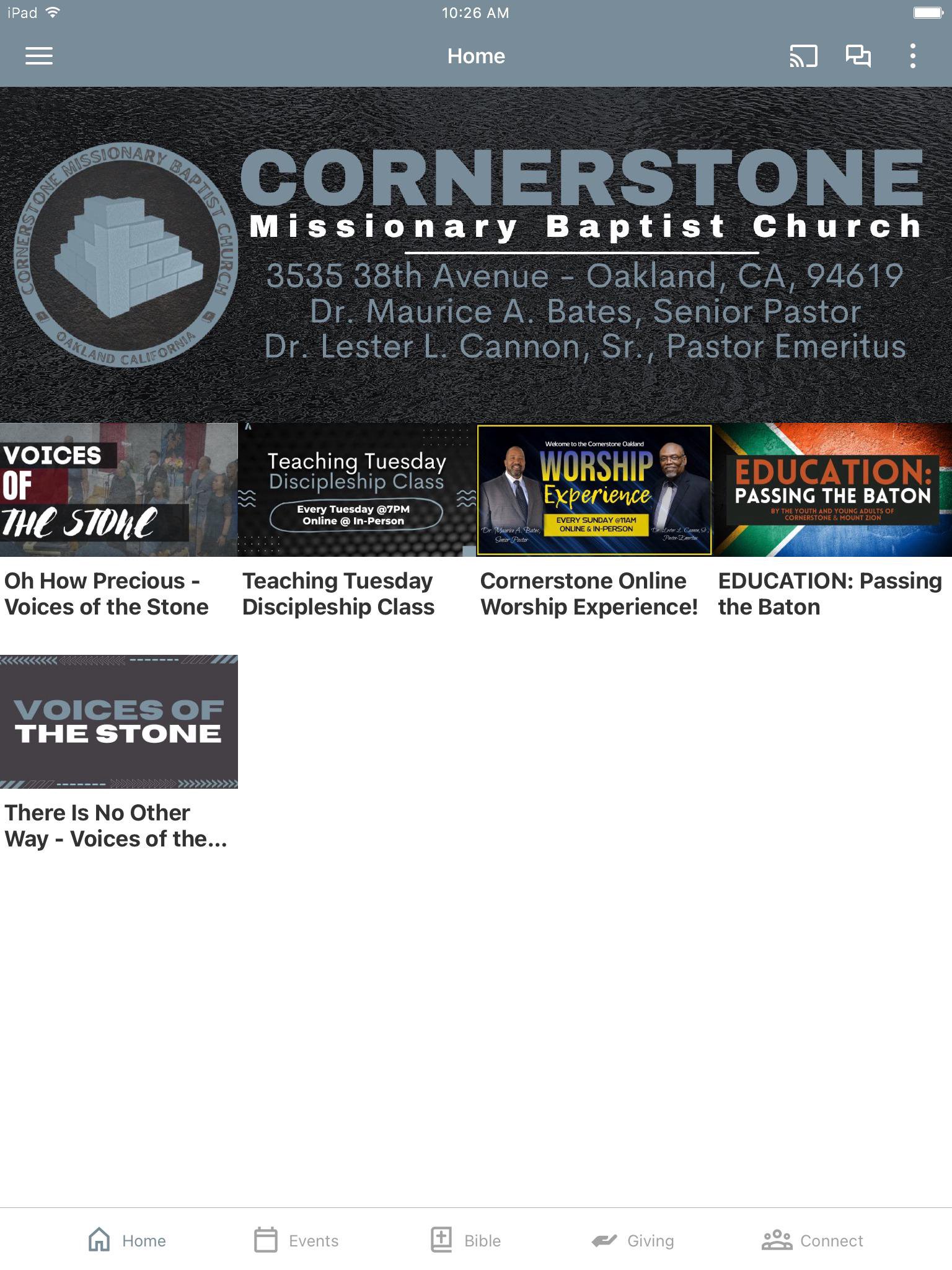 App - Cornerstone Missionary Baptist Church